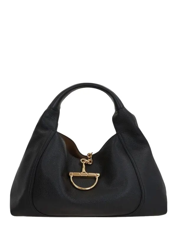 Gucci Softbit Maxi Leather Shoulder Bag - Black