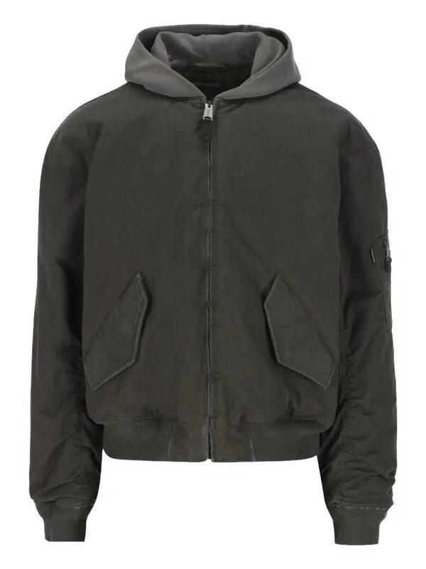 Balenciaga Cotton And Nylon Blend Bomber Jacket - Grey
