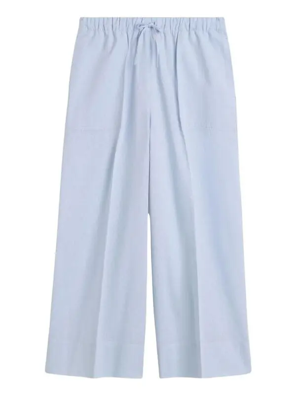 TOTEME Linen And Cotton Blend Trousers - Sky Blue