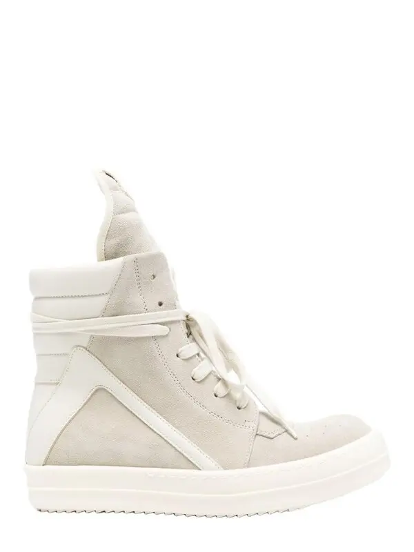 Rick Owens Geobasket Leather Sneakers - White