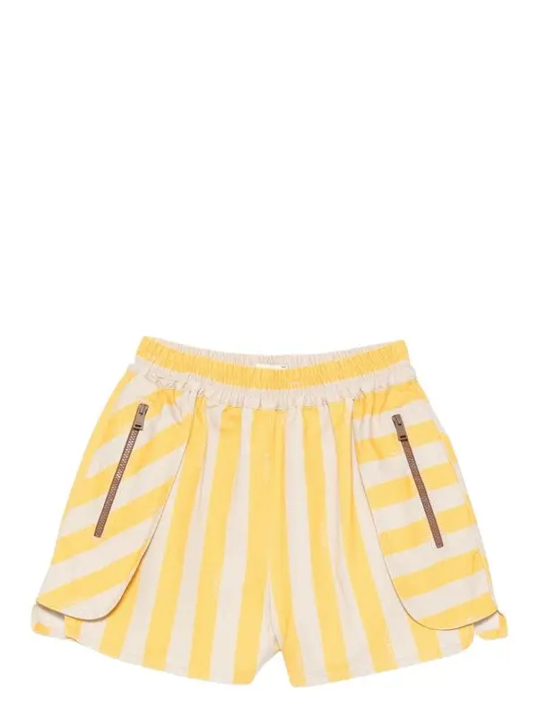 Fendi Striped Cotton Shorts - Yellow