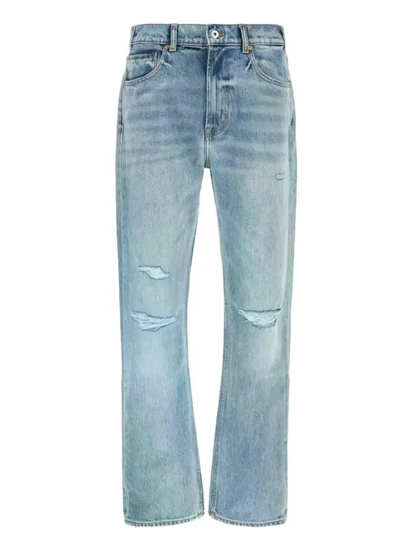 7 For All Mankind Distressed Denim Jeans - Blue