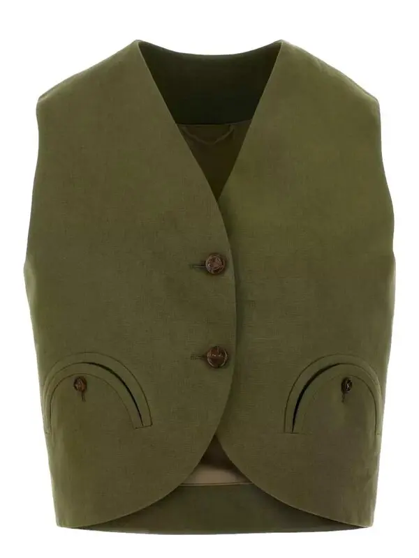 BLAZÉ MILANO Buttoned Vest - Green