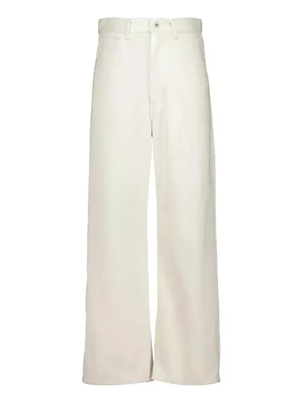 Auralee Silk Wide Leg Jeans - White