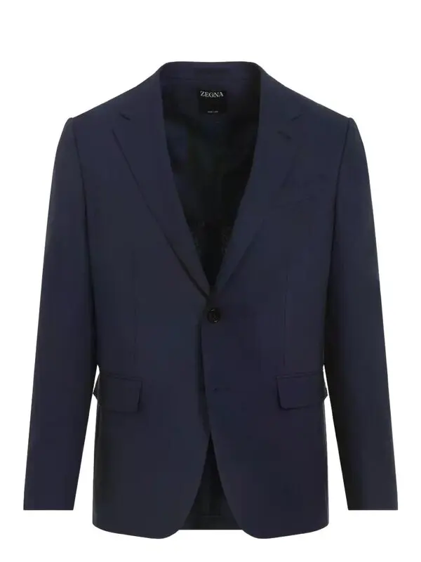 Zegna Flap-pocket Linen Blazer - Blue