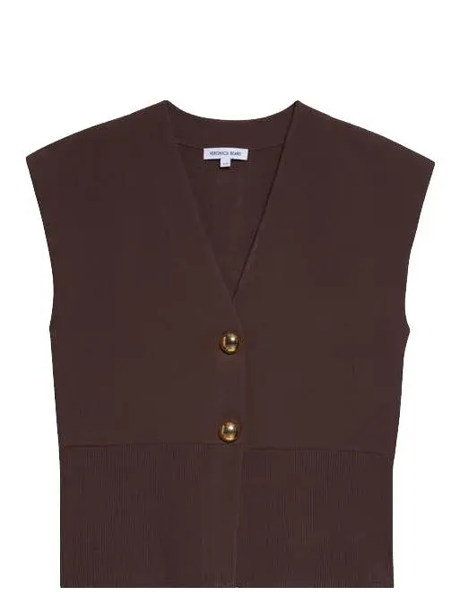 Veronica Beard Isador Sweater Vest - Dark Mocha