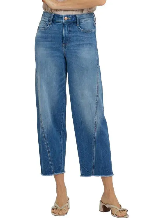 NYDJ Alyssa Frayed Crop Relaxed Tapered Jeans - Pacifica