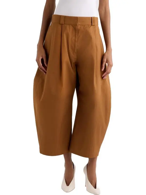 Balenciaga Pleated Long Bermuda Pants - 2602 Camel