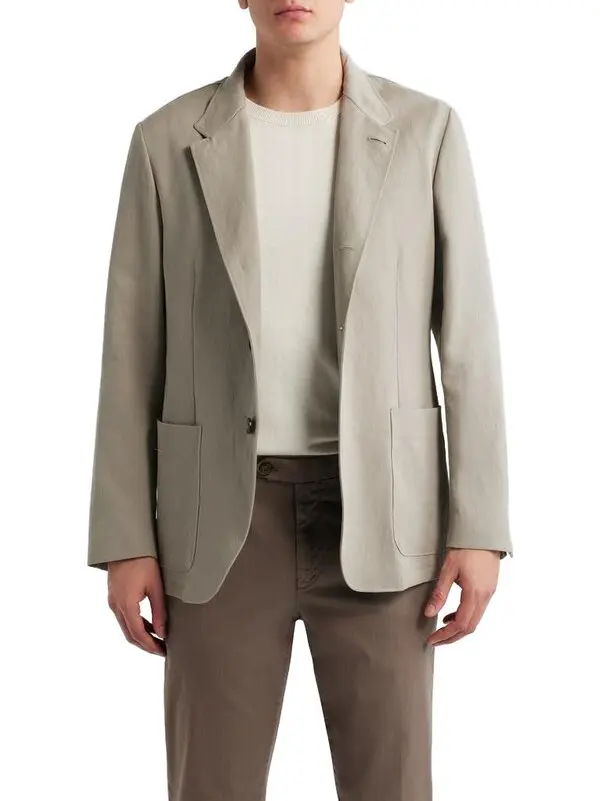 Canali Trim Fit Linen Jacket - Beige