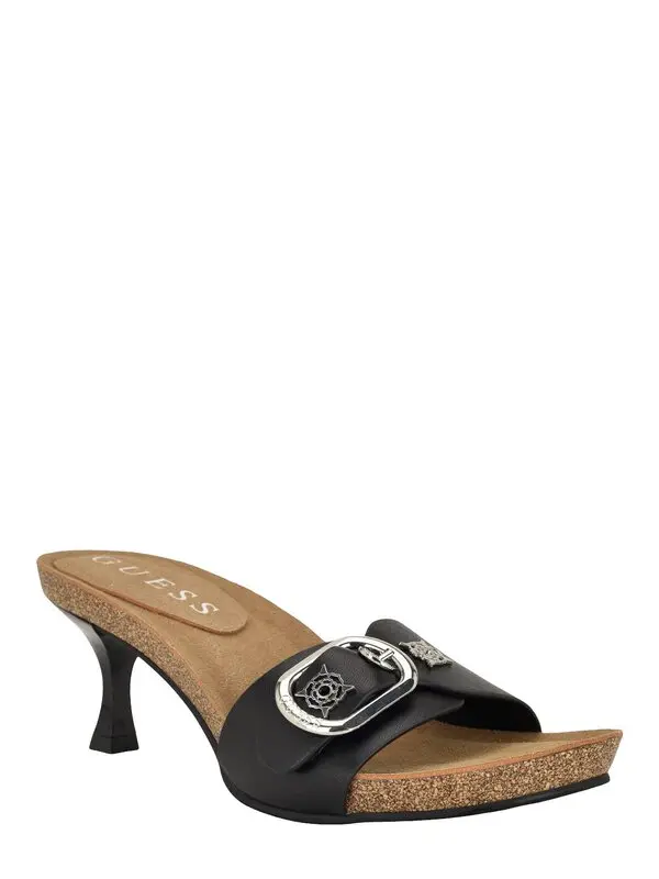 Guess Dexta Buckle Strap Sandal - Black