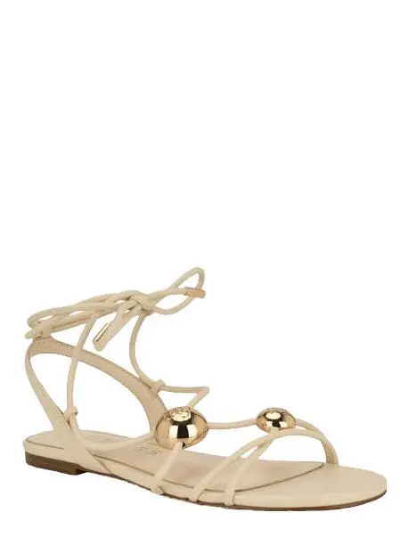 Guess Tabell Ankle Wrap Sandal - Ivory