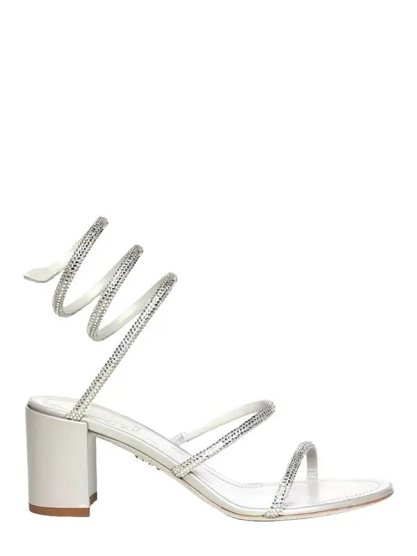 Rene Caovilla Cleo Crystal-embellished Heeled Sandals - Grey