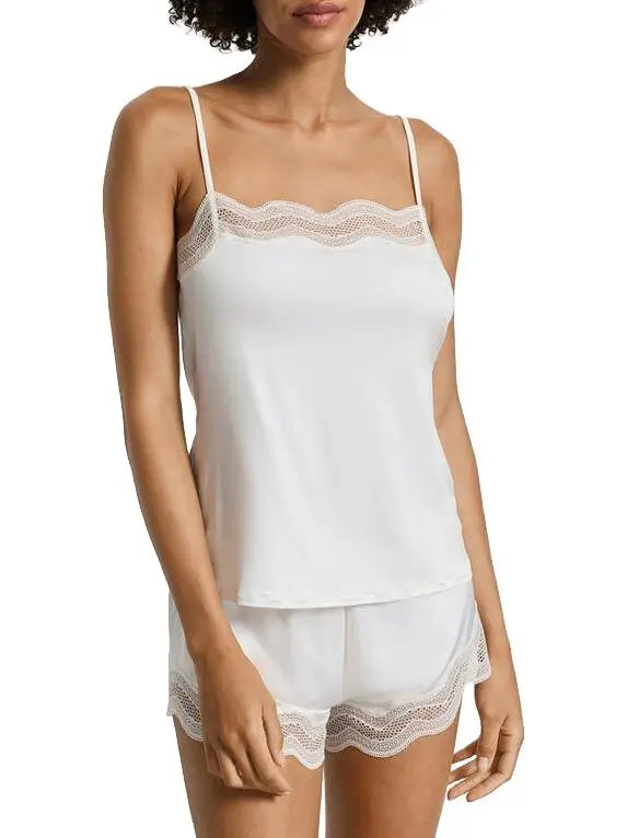 Hanro Cira Tulle Lace Trim Camisole - Off White