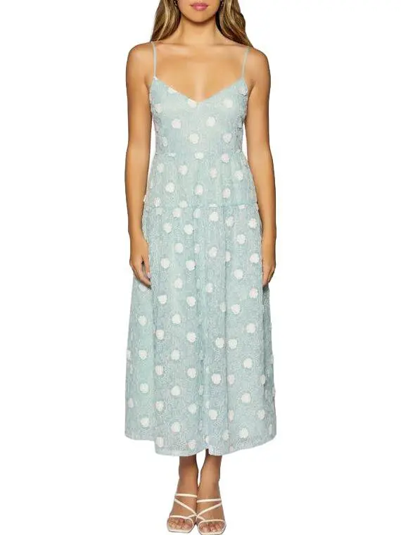 LOST + WANDER Floral Appliqué Maxi Dress - Light-blue