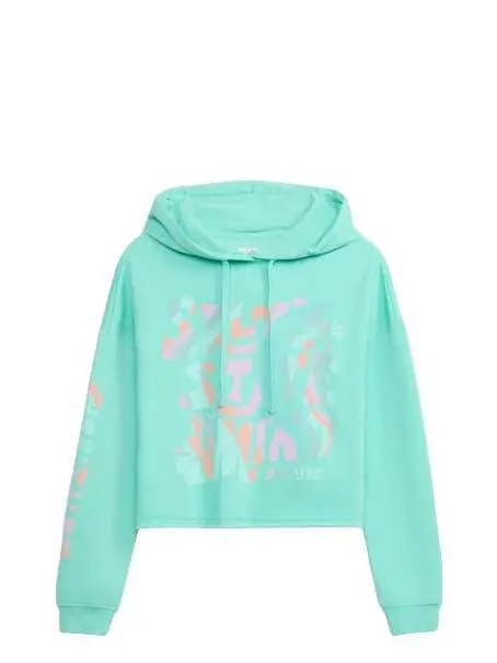 SALT LIFE Long Sleeve Cropped Hoodie - Pool Blue