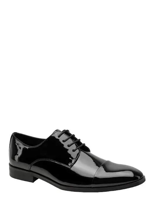 KENNETH COLE Henzer Patent Cap Toe Derby - Black Patent