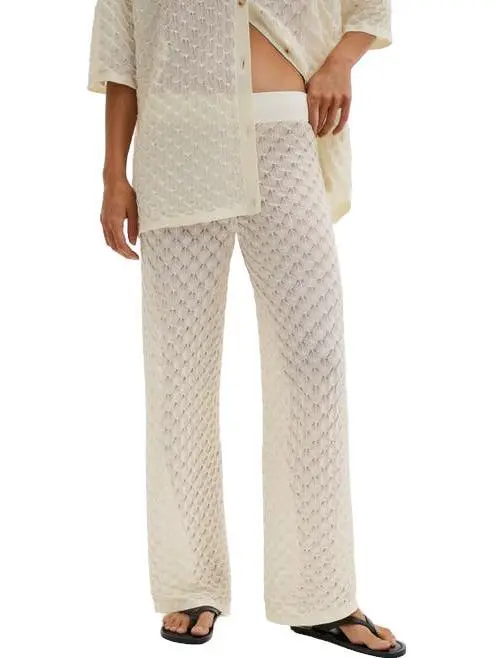 MALINA Alissa Knitted Full Length Pants - Cream