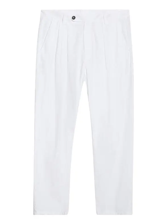 Massimo Alba Stan Pleated Cotton Trousers - Bianco