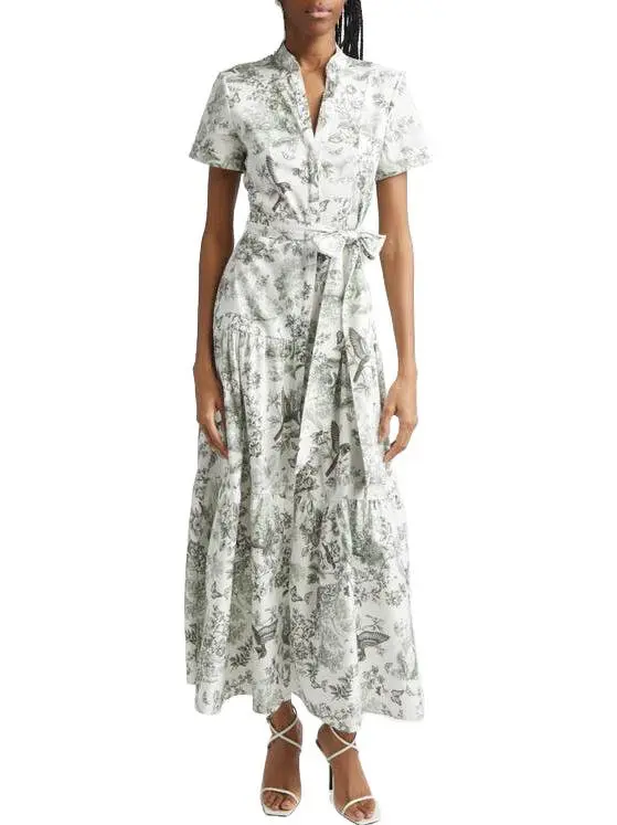 Alice + Olivia Lucy Toile Print Maxi Shirtdress - Daybreak