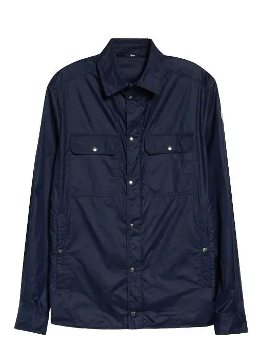 Moncler Water Repellent Nylon Ripstop Shirt Jacket - Navy Blue