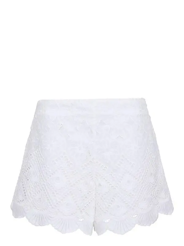 Cara Cara Eyelet Mini Shorts - Trellis Eyelet White