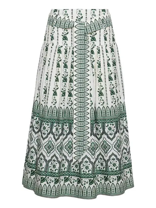 Cara Cara Jiya Midi Skirt - Vining Flora Green