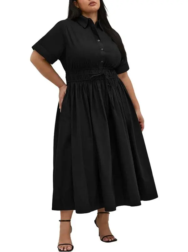City Chic Lana Shirtdress - Black
