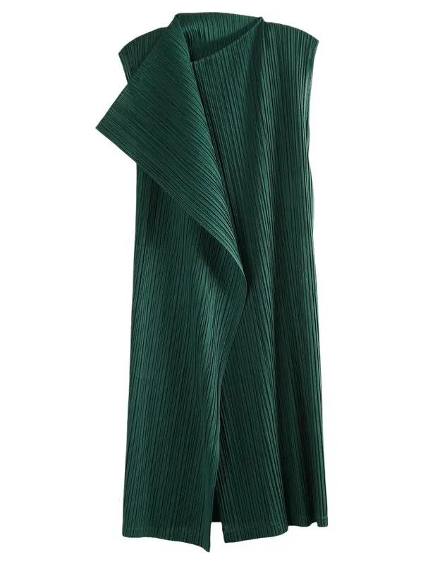 Issey Miyake Ramie Pleats Dress - Green