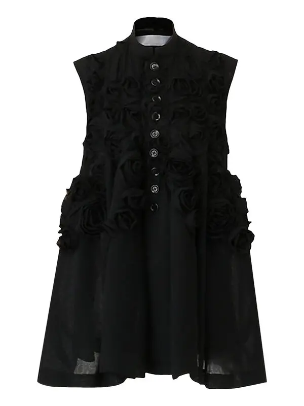 Tao Comme Des Garçons Rose Embellished Vest - Black