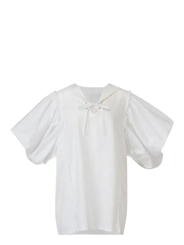 Tao Comme Des Garçons Ruffled Sailor Collar Blouse - White