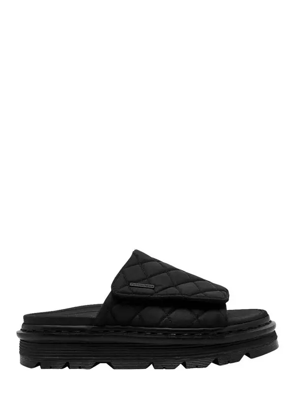 Dr. Martens Suede Strap Platform Slide Sandal - Black