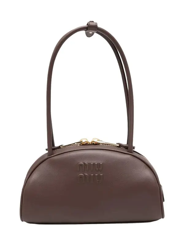 Miu Miu Bauletto Leather Handbag - Brown