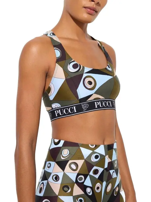Emilio Pucci Eye Print Sport Bra - Green