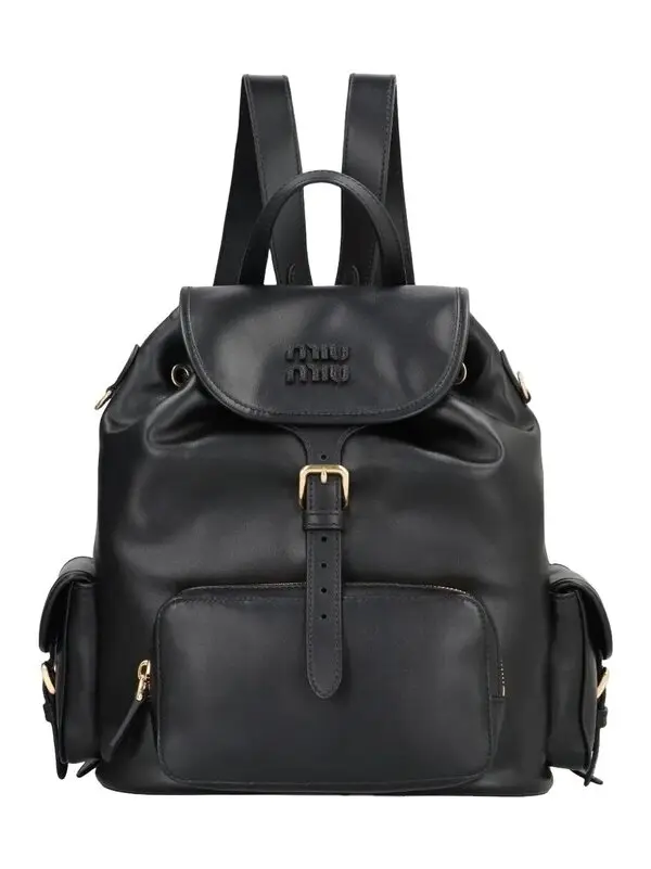 Miu Miu Leather Backpack - Black