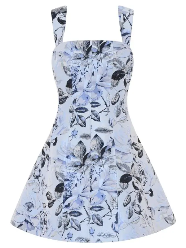 MILLY Elodie Jacquard Mini Dress - Blue/navy