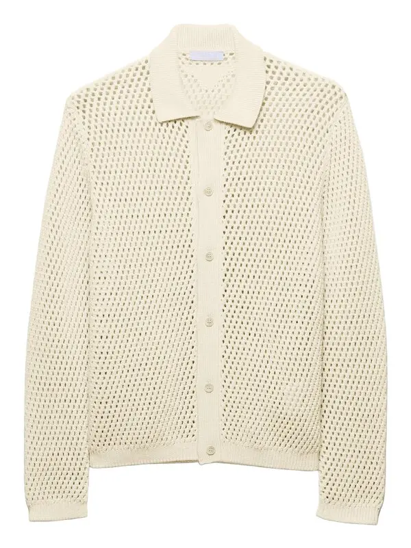 Prada Linen And Cotton Cardigan - Neutral