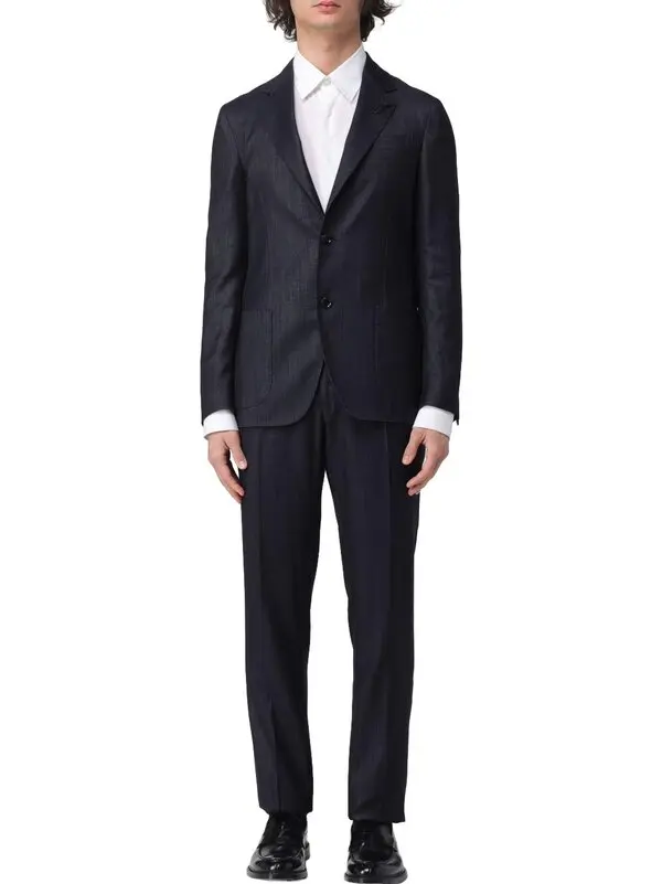 LARDINI Single-breasted Suit In Wool Blend - Blue