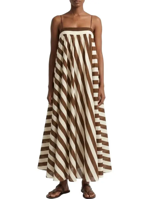 Zimmermann Striped Maxi Dress - Brown