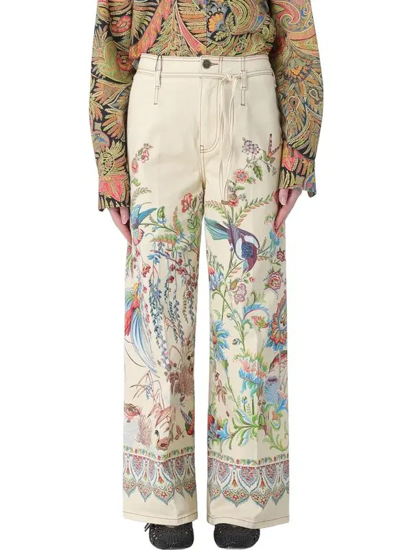 Etro Floral Printed Jeans - Beige