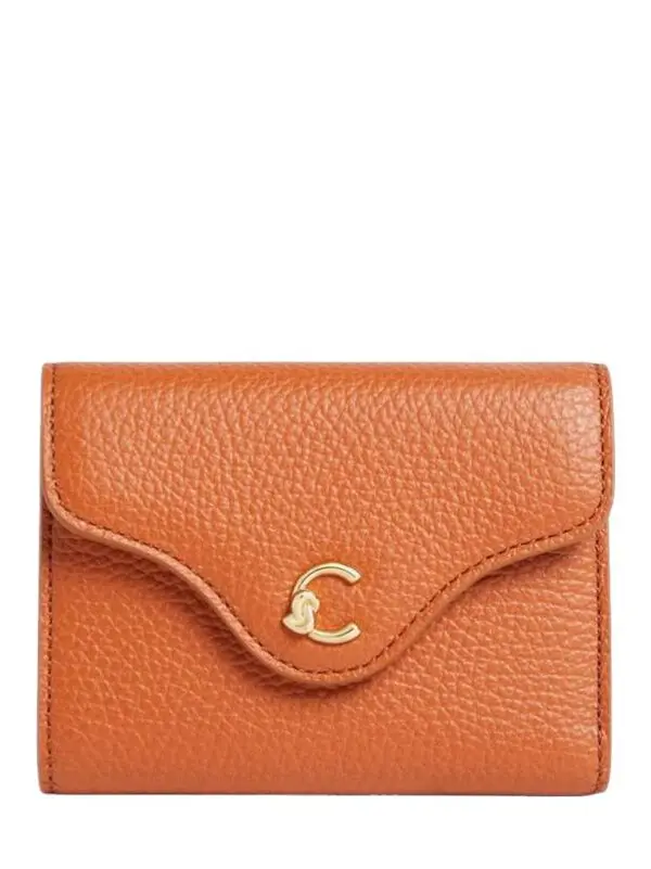 COCCINELLE Leather Wallet With Turn Lock Closure - Ruby