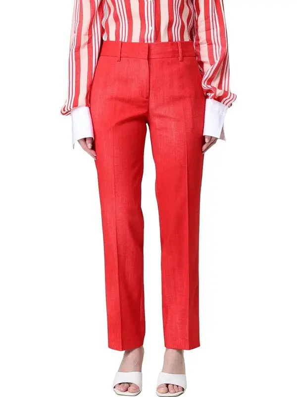 Ermanno Scervino Slim Fit Viscose Trousers - Red