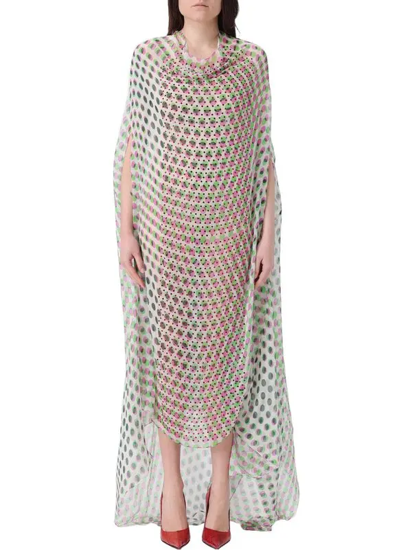 Dries Van Noten Asymmetrical Printed Silk Dress - Nude