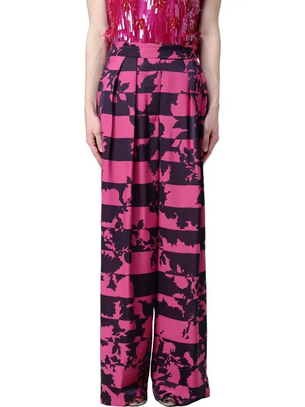 Dries Van Noten Wide-leg Printed Crepe Trousers - Pink