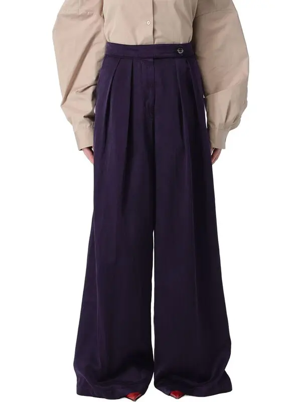 Dries Van Noten Wide Leg Trousers - Blue