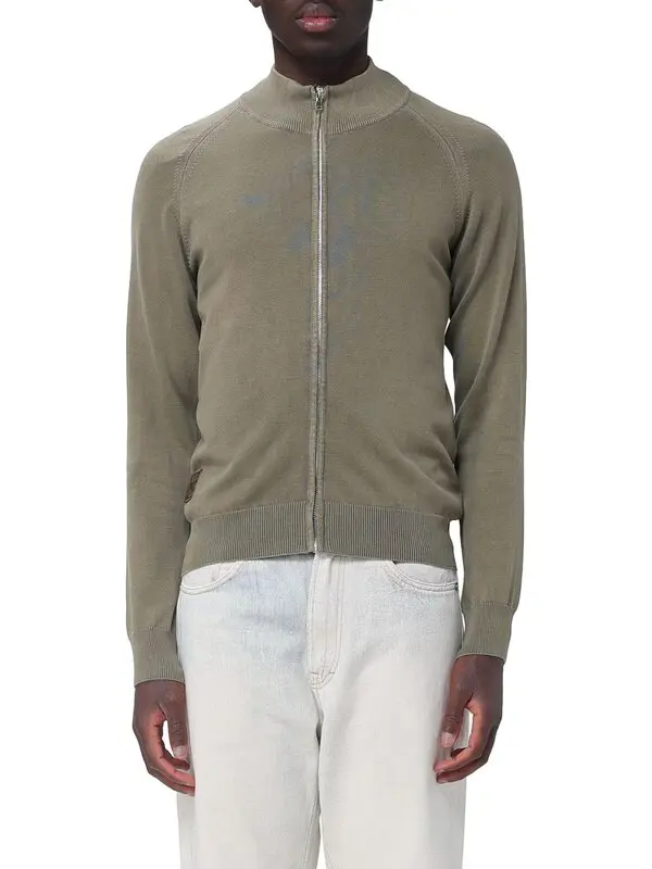 BLAUER. Cotton Zip Cardigan - Military