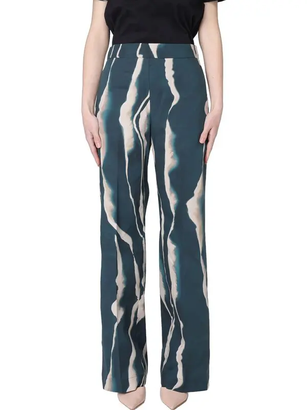 Liviana Conti Printed Trousers - Petroleum Blue