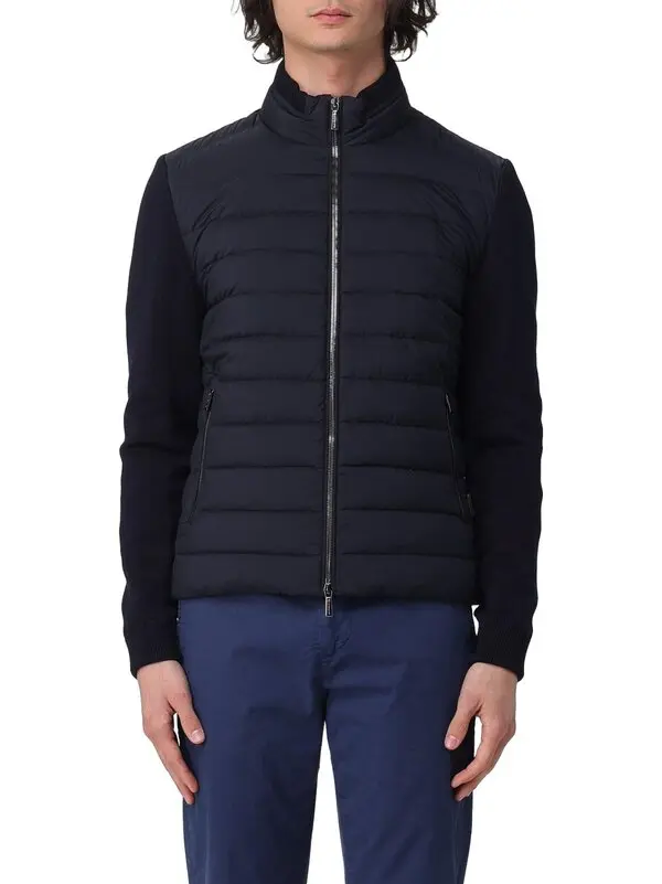 MOORER Down Padded Quilted Jacket - Blue