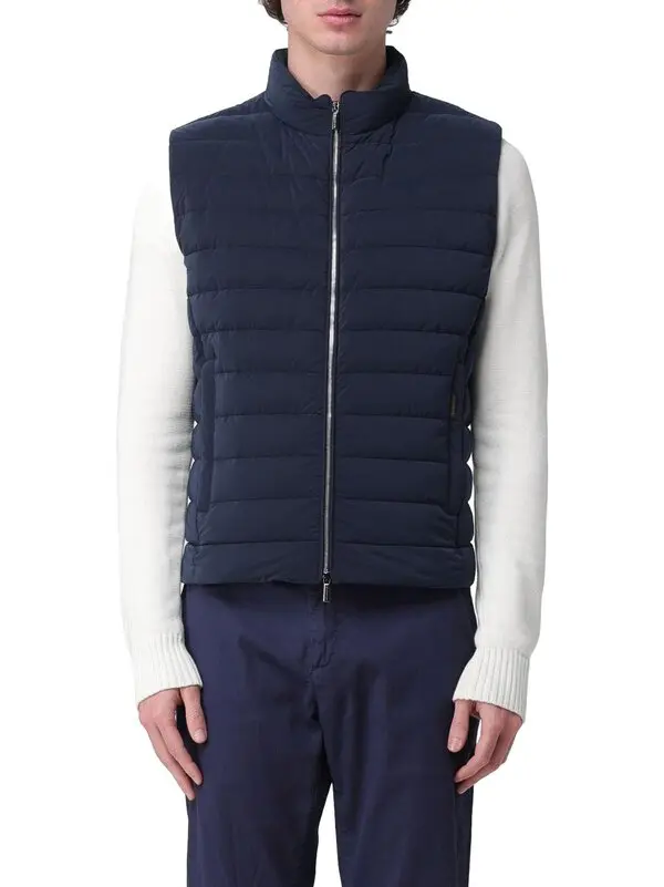 MOORER Padded And Quilted Down Vest - Blue