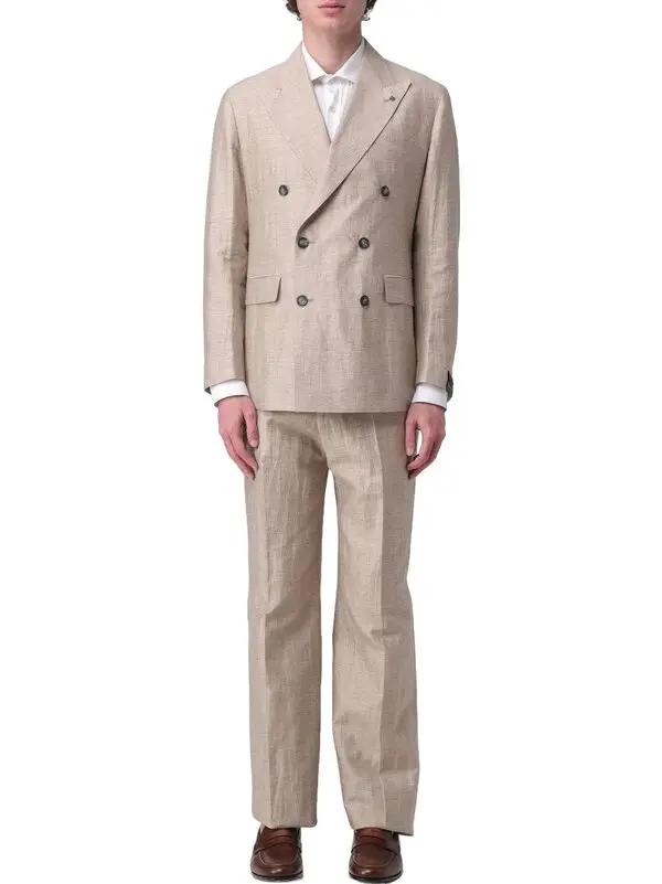 Tagliatore Double-breasted Linen Blend Suit - Sand