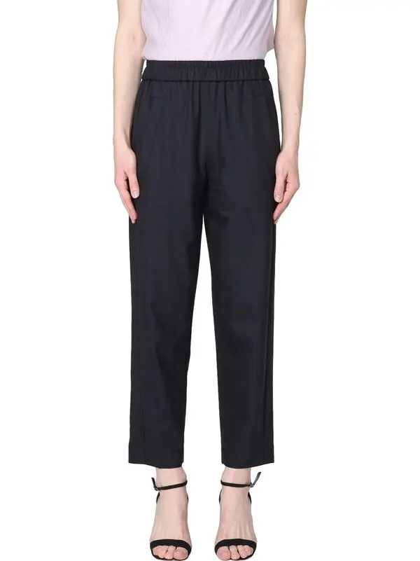 TELA Wool Blend Cropped Fit Trousers - Black